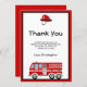 Red Fire Engine and Hat Birthday Thank You Card | Zazzle