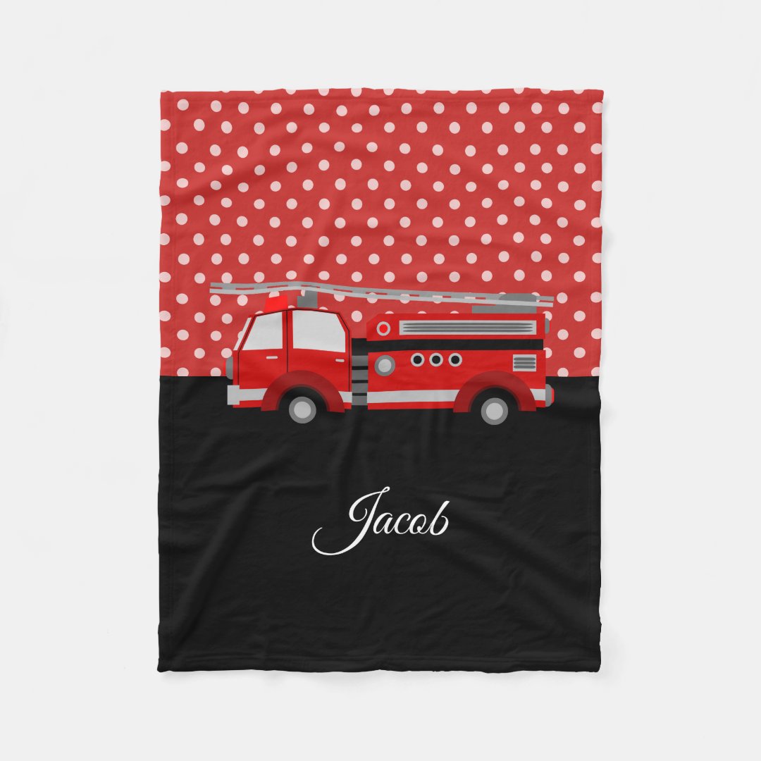 Red Fire Engine Fleece Blanket | Zazzle