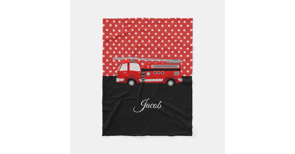 Red Fire Engine Fleece Blanket | Zazzle