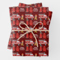 Red Fire Truck Custom Firefighting Kids Birthday Wrapping Paper Sheets ...