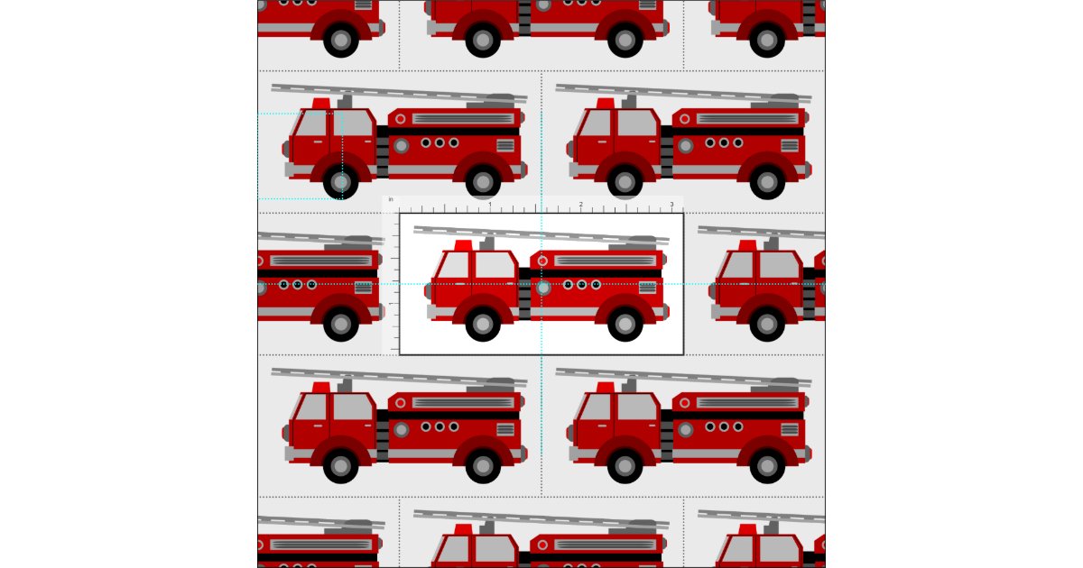 Red Fire Truck Fabric | Zazzle