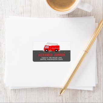 Red Fire Truck Label | Zazzle