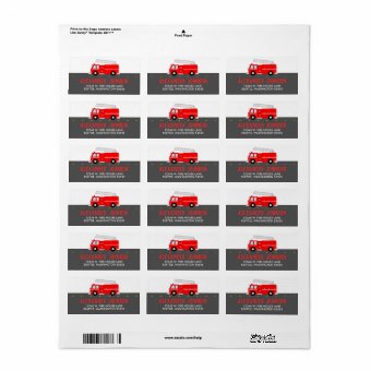 Red Fire Truck Label | Zazzle
