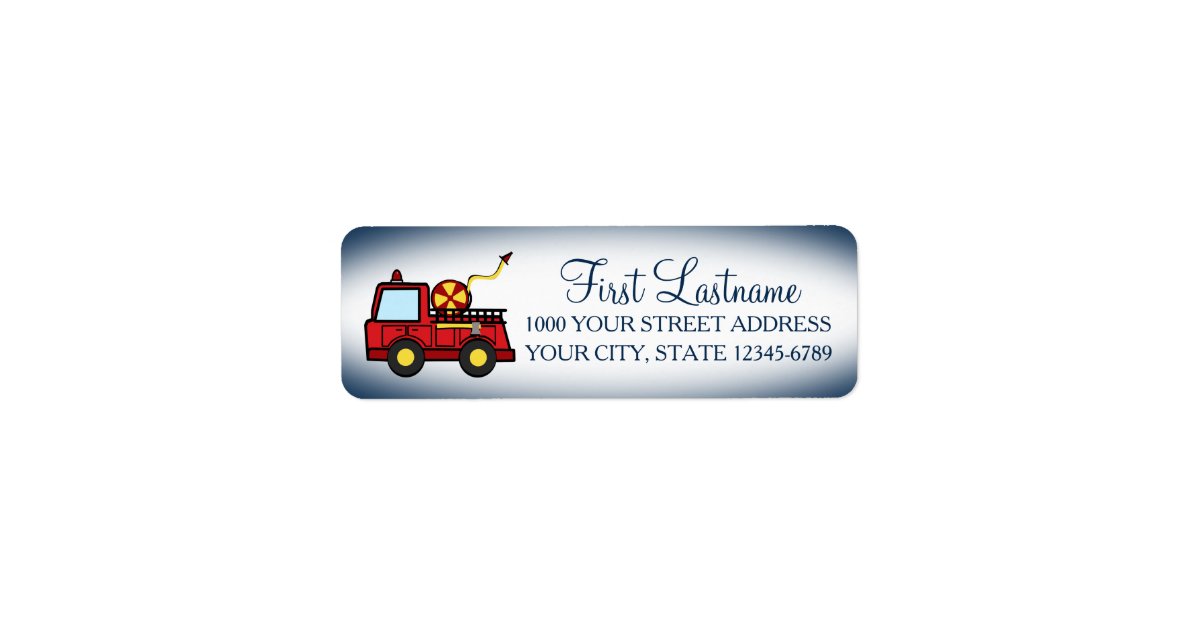 Red Fire Truck Label | Zazzle