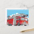 Red Fire Truck or Fire Engine Postcard | Zazzle