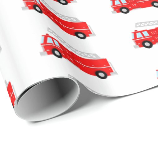 Red Fire Truck Pattern Wrapping Paper | Zazzle