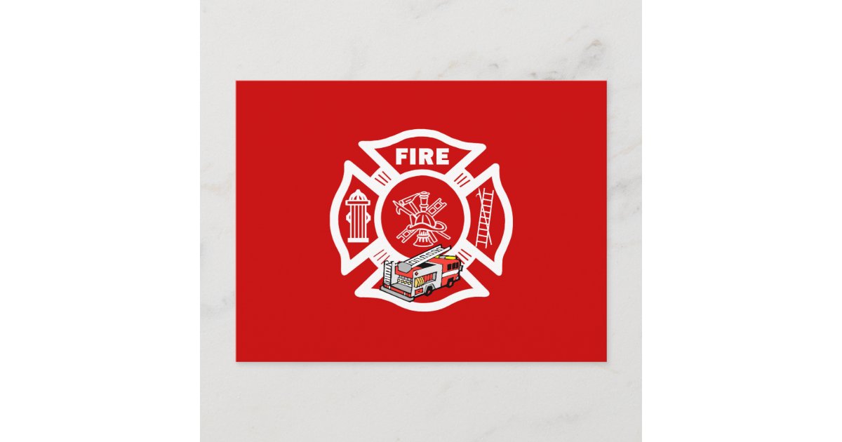 Red Fire Truck Rescue Postcard | Zazzle.com