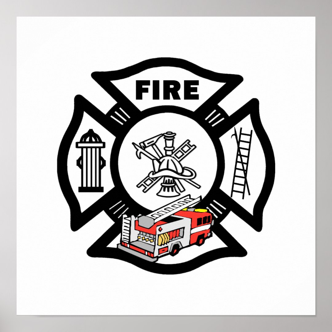Red Fire Truck Rescue Poster | Zazzle