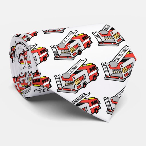 Red Fire Truck Tie | Zazzle