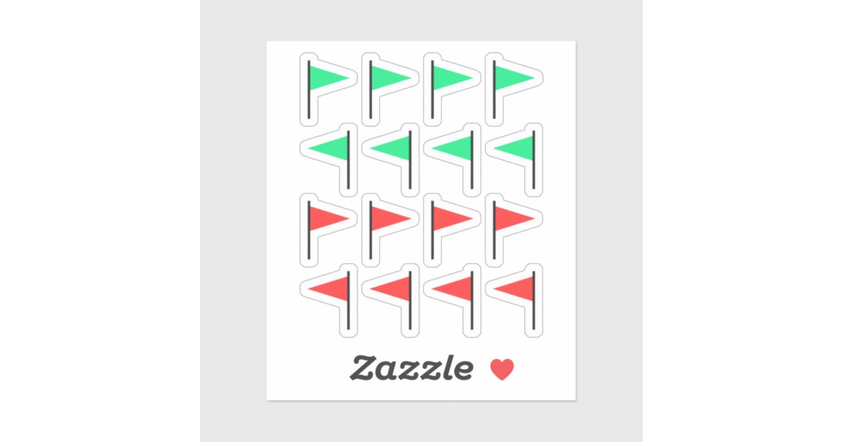 red flags green flags sticker | Zazzle