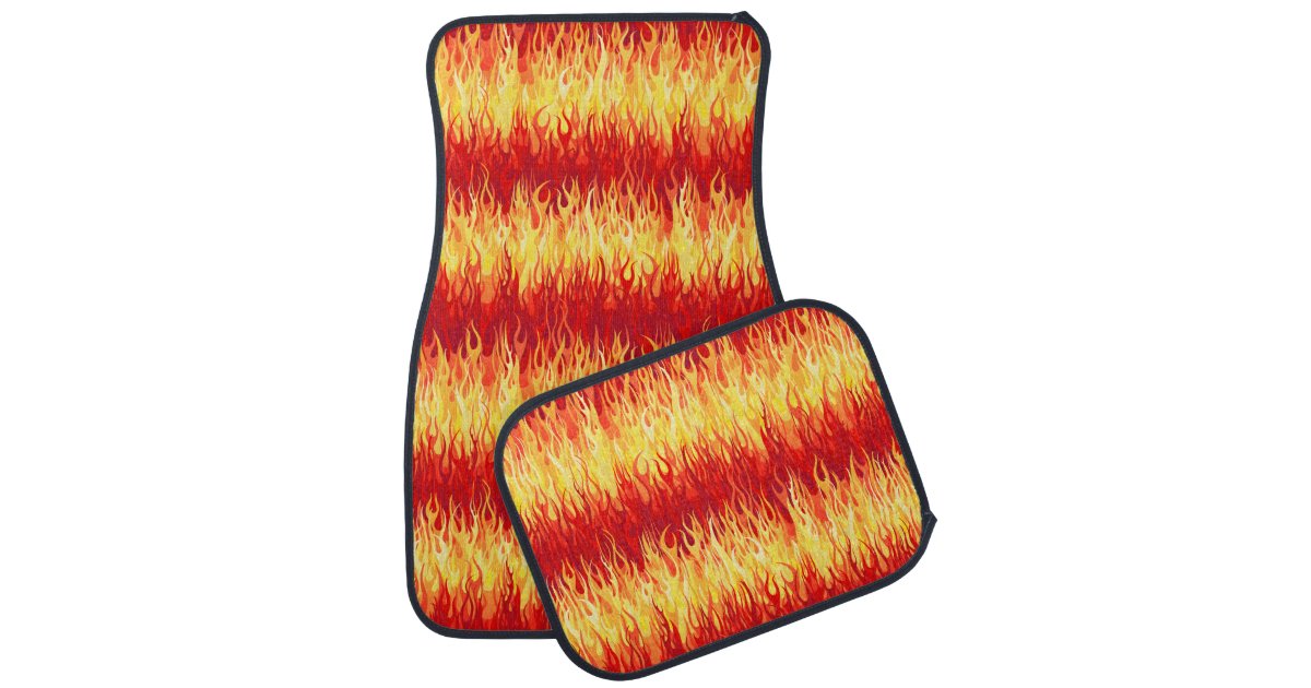 Red Flames Pattern – Hot Rod Car Floor Mat | Zazzle