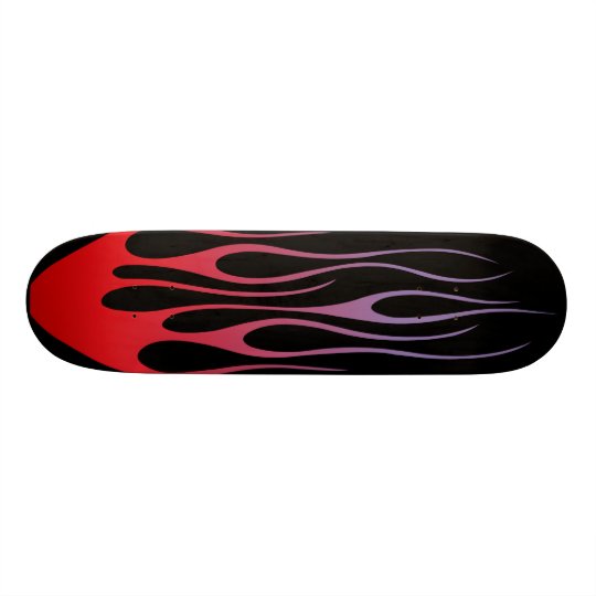 red flames tribals on black background skateboard deck | Zazzle.com