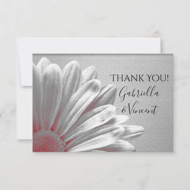Red Floral Highlights Flat Thank You Notes | Zazzle