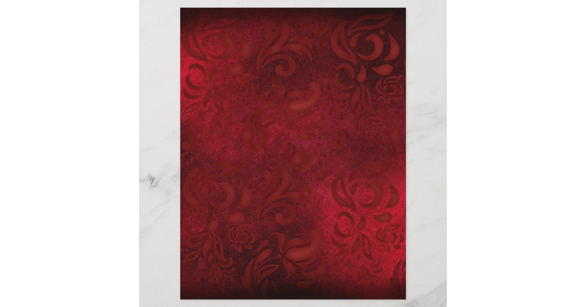Red Floral Patterned Scrapbook Paper | Zazzle
