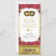 Red Floral Roses Quinceañera Masquerade VIP Ticket Invitation | Zazzle