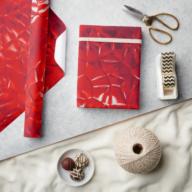 red foil abstract wrapping paper | Zazzle