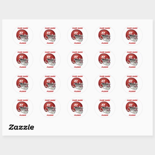 Red Football Helmet Sticker | Zazzle