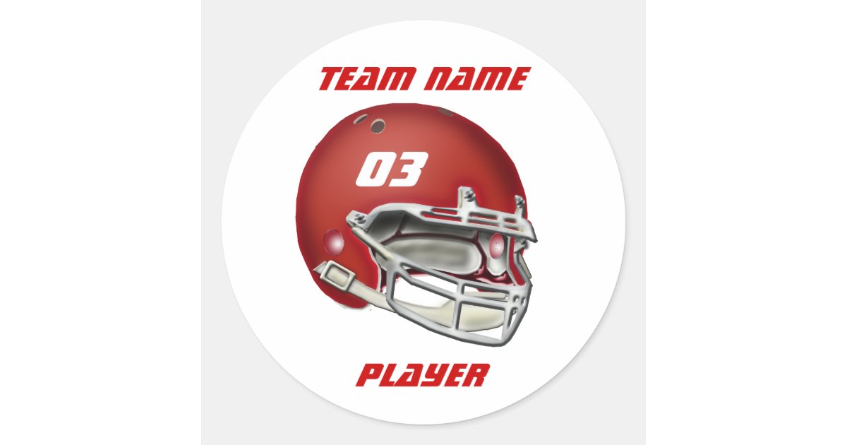 Red Football Helmet Sticker | Zazzle