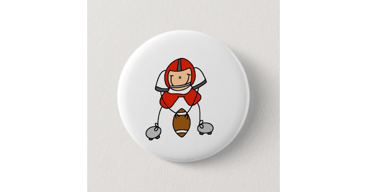 Red Football Player Button | Zazzle