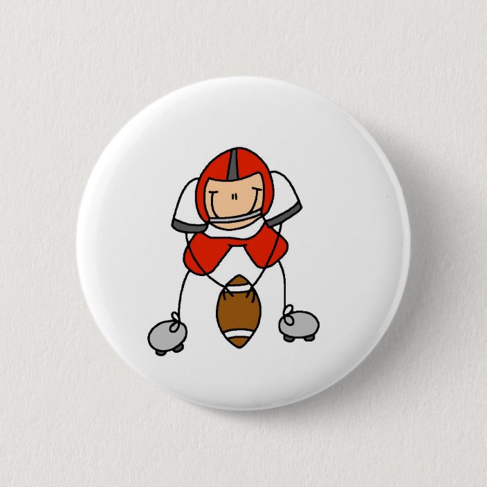 Red Football Player Button | Zazzle.com