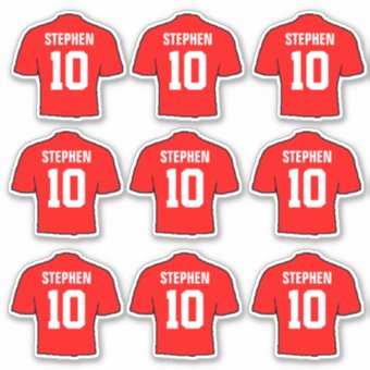 Red Football Shirts Sticker | Zazzle