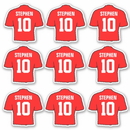Red Football Shirts Sticker | Zazzle