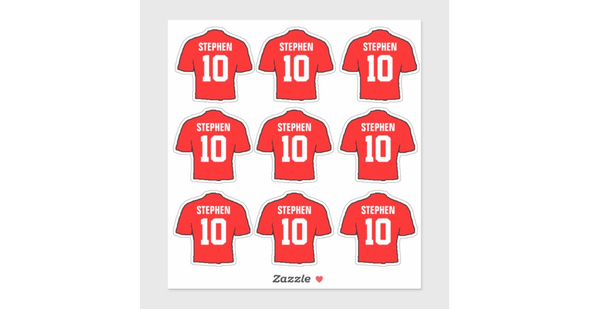Red Football Shirts Sticker | Zazzle