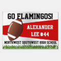Red Football Yard Sign, Custom Name/School Yard Sign | Zazzle