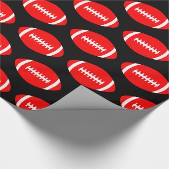 Red Footballs Football Player Gift Wrapping Paper | Zazzle