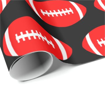 Red Footballs Football Player Gift Wrapping Paper | Zazzle