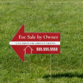 Red For Sale by Owner Arrow Custom Yard Sign | Zazzle