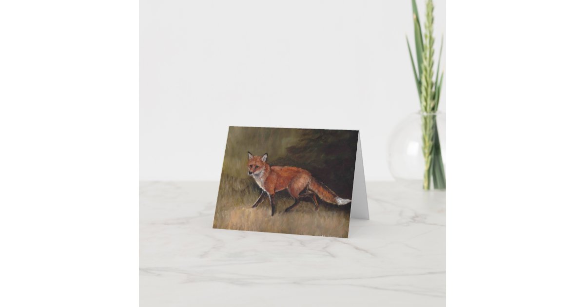 Red Fox Art Note Card | Zazzle