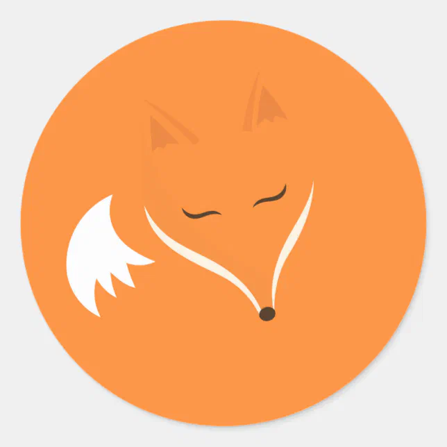 Red fox classic round sticker | Zazzle
