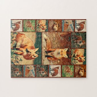 Red Fox Collage Jigsaw Puzzle | Zazzle