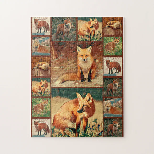 Red Fox Collage Jigsaw Puzzle | Zazzle