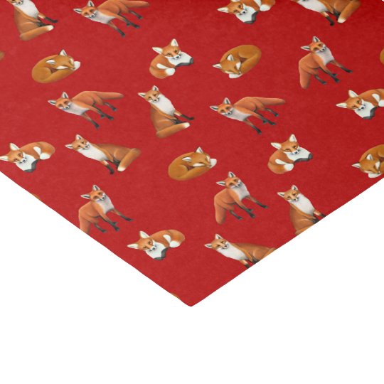 Red Fox Family Tissue Paper Cranberry | Zazzle.com