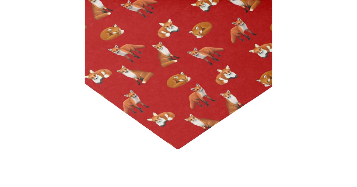 Red Fox Family Tissue Paper Cranberry | Zazzle