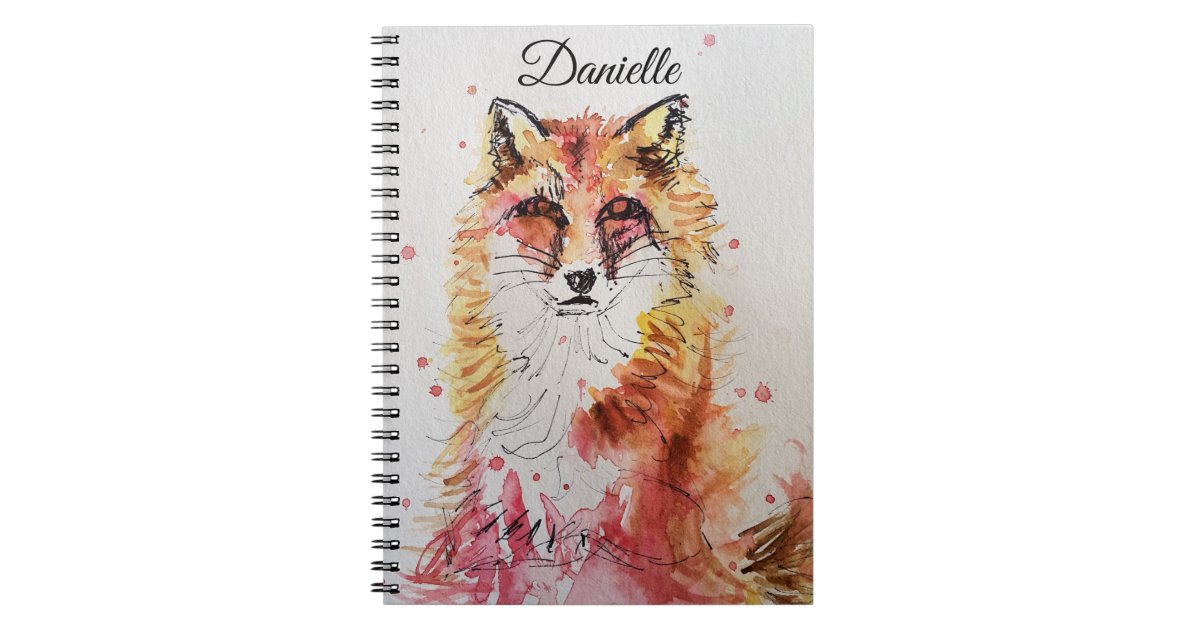 Red Fox foxes cute Girls name Notebook | Zazzle