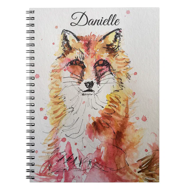 Red Fox foxes cute Girls name Notebook | Zazzle