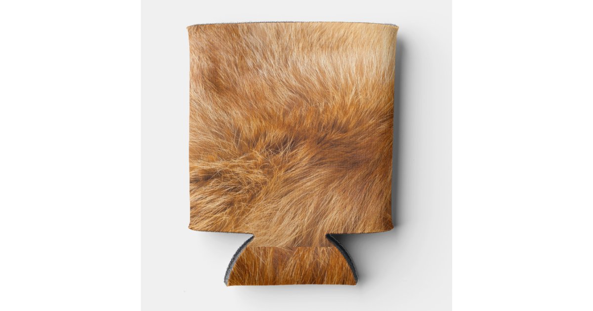 Red Fox Fur: Textured Background. Can Cooler | Zazzle