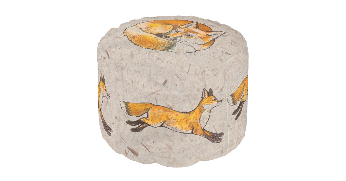 Red Fox Ottoman Tan Parchment Designer Seating | Zazzle