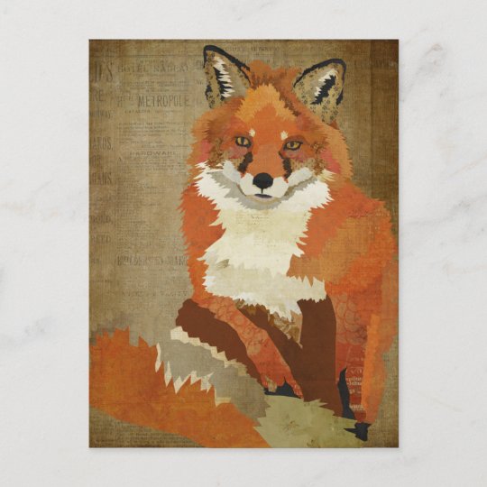 Red Fox Vintage Postcard | Zazzle.com