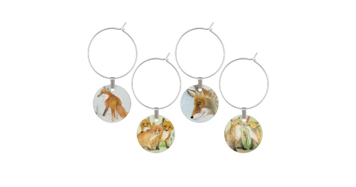 Red Fox Wine Charm | Zazzle