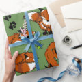 Red Fox Wrapping Paper - Choose Background Color | Zazzle