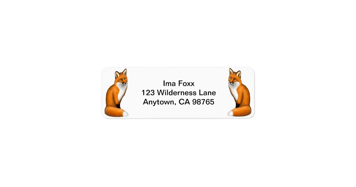 Red Foxes Customizable Label | Zazzle
