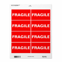 Red Fragile Shipping Label | Zazzle