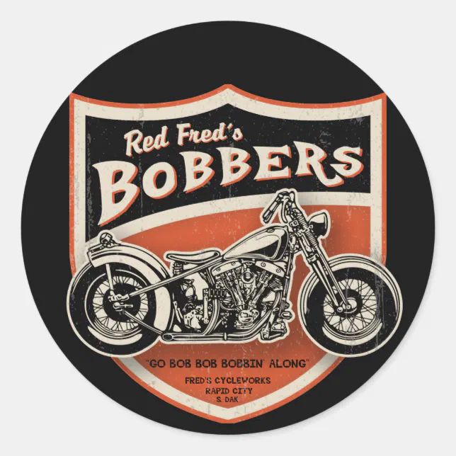 Red Fred's Bobbers Classic Round Sticker | Zazzle