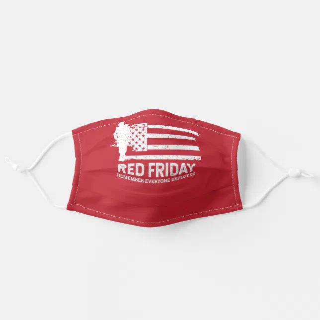 Red Friday American Flag Soldier Military Adult Cloth Face Mask | Zazzle