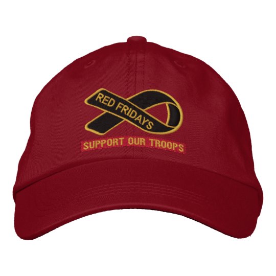 Red Fridays Support Our Troops Embroidered Hat | Zazzle.com