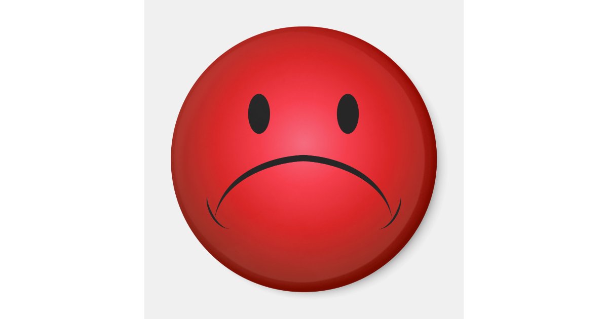 Red Frownie Face Magnet | Zazzle